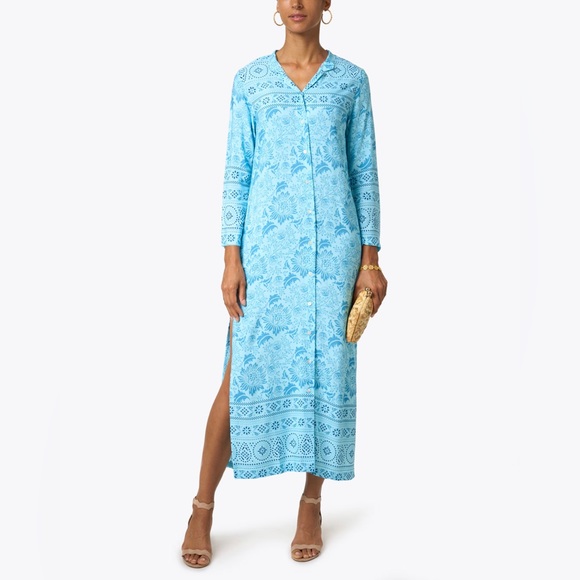 Walker & Wade | Dresses | Walker Wade Mandarin Turquoise Floral Print ...